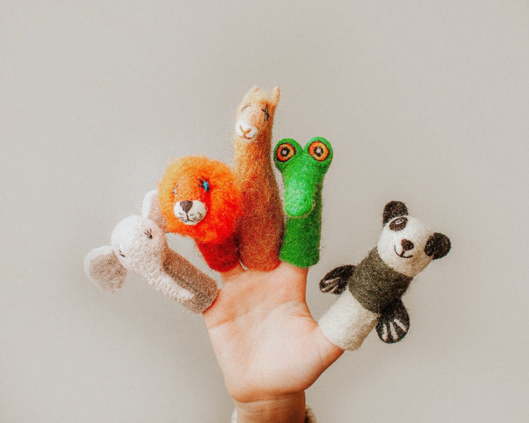Pat Panda Puppet - Finger Puppet -sew Heart Felt Hand Felted Organic ...