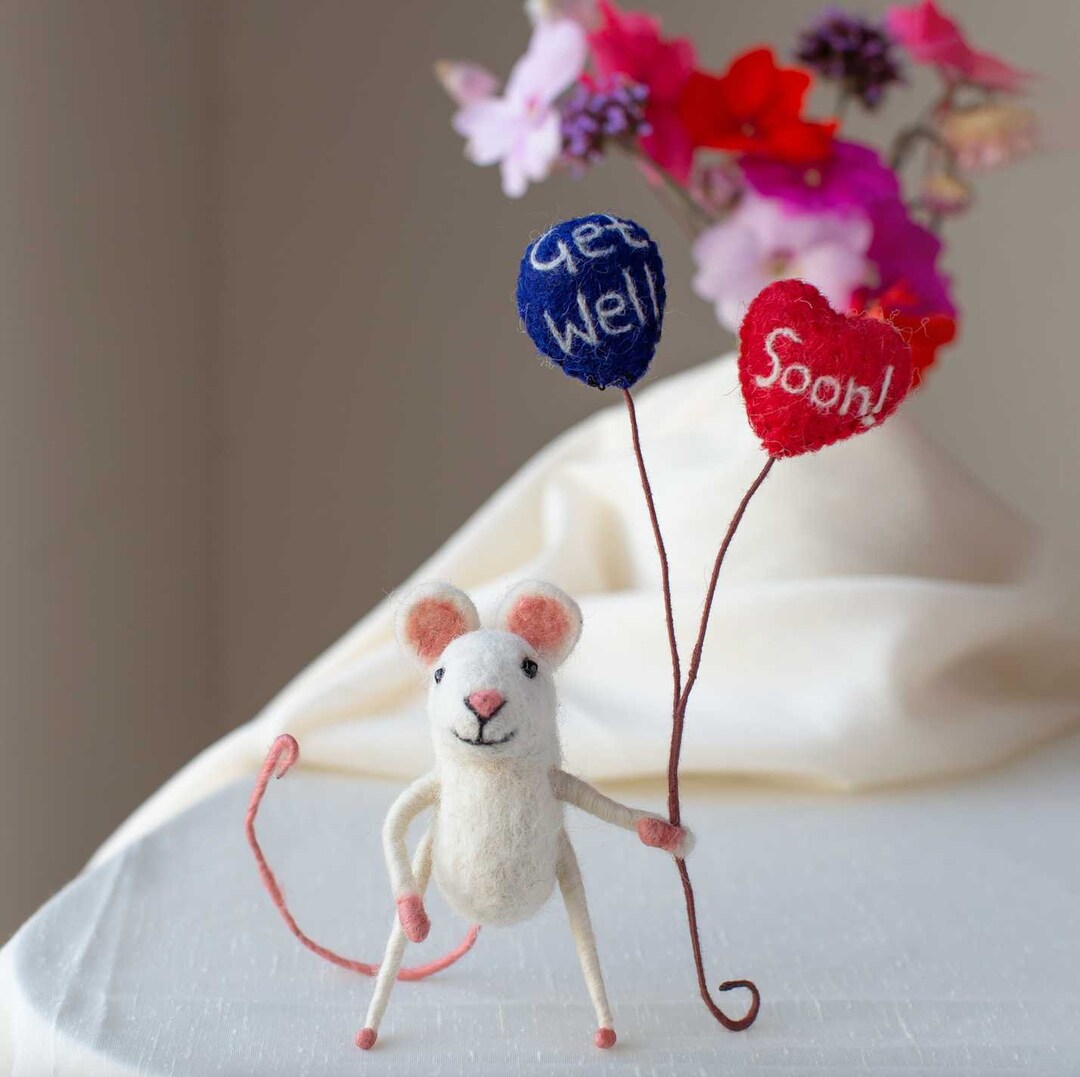 Get Well Soon Mouse - Felted Mouse - Handmade Needle Felted Organic ...