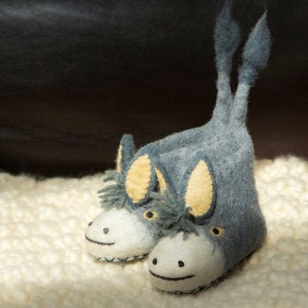 Kids' Darci Donkey Slippers - Animal Slippers - Cute Plush Indoor Shoes ...