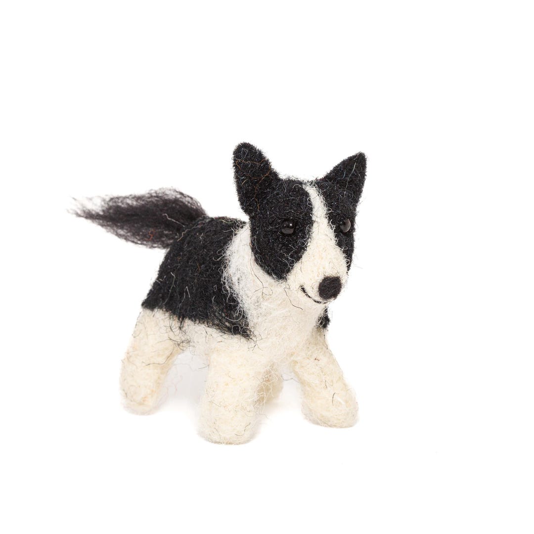 Felt Border Collie Dog Needle Felted Dog Figurine Artisan Wool ...