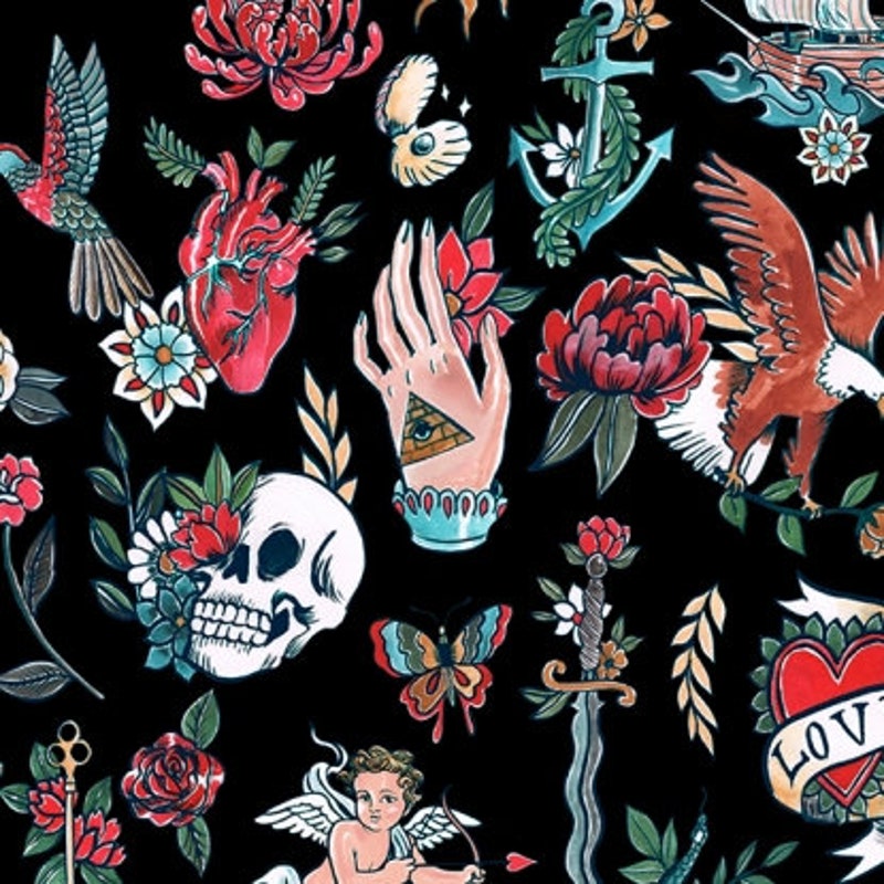 Tattoo Fabric - Etsy
