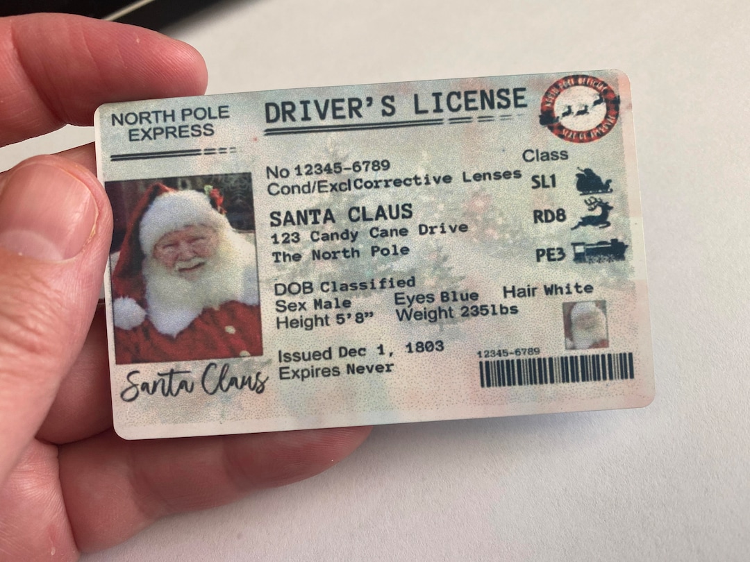 Santa's Sleigh / Lost Driving License/ Santa License / Santa Driving ...