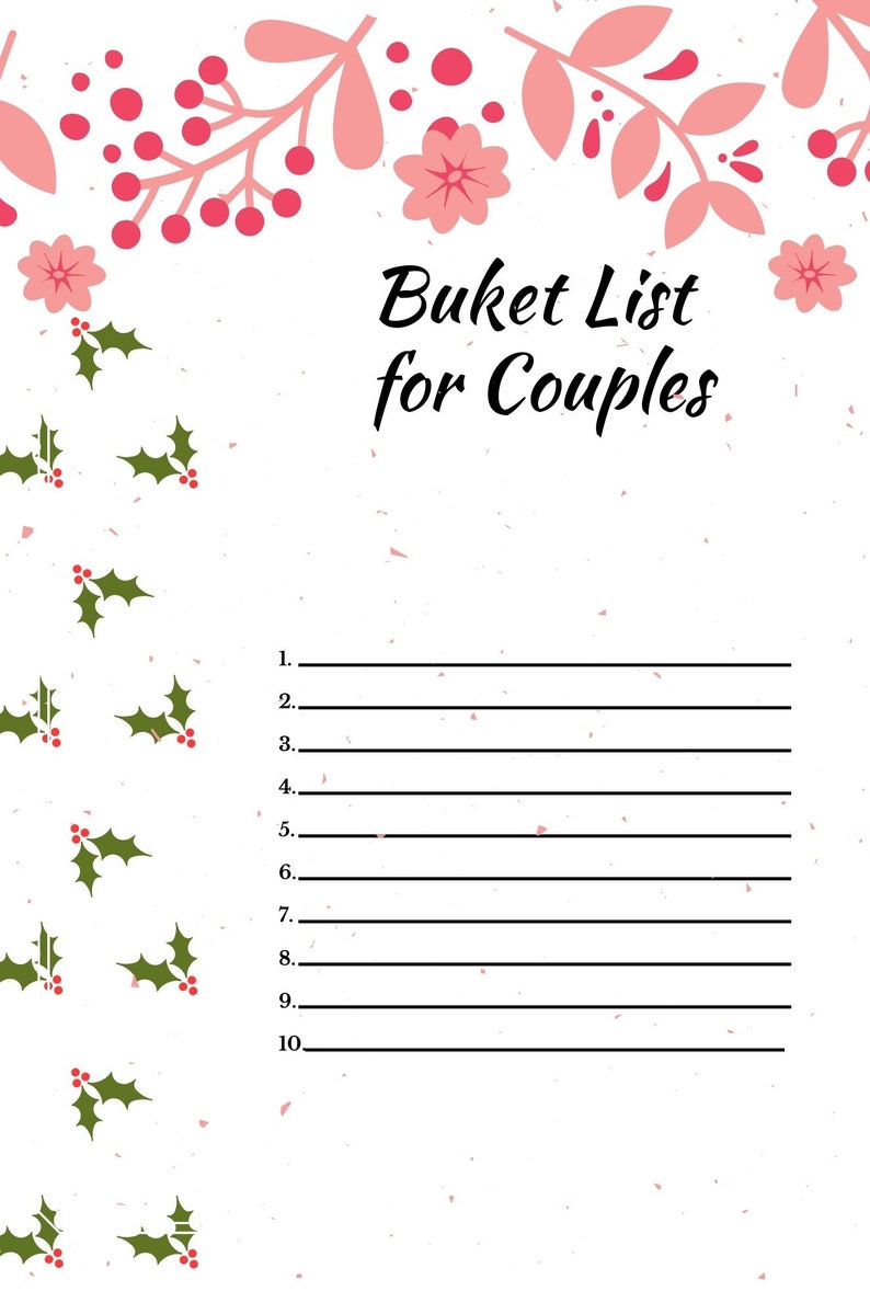 Bucket List for Couples - Etsy