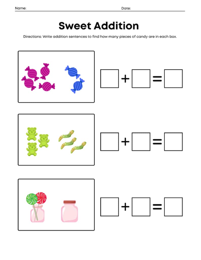 Basic Addition-subtraction Worksheets (10) - Etsy