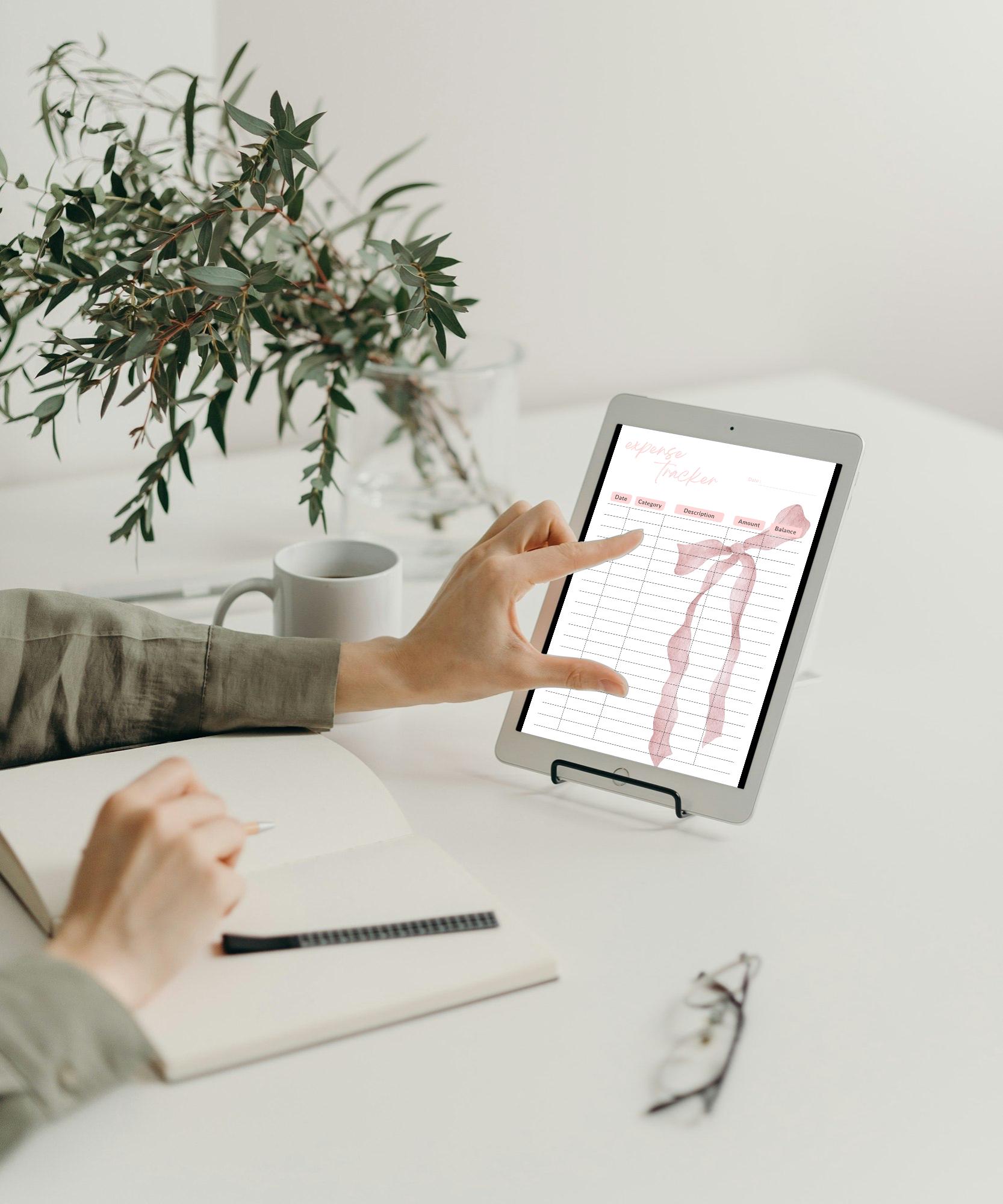 Pink Expense Tracker Printable | Small Business Expense Log | Minimal ...