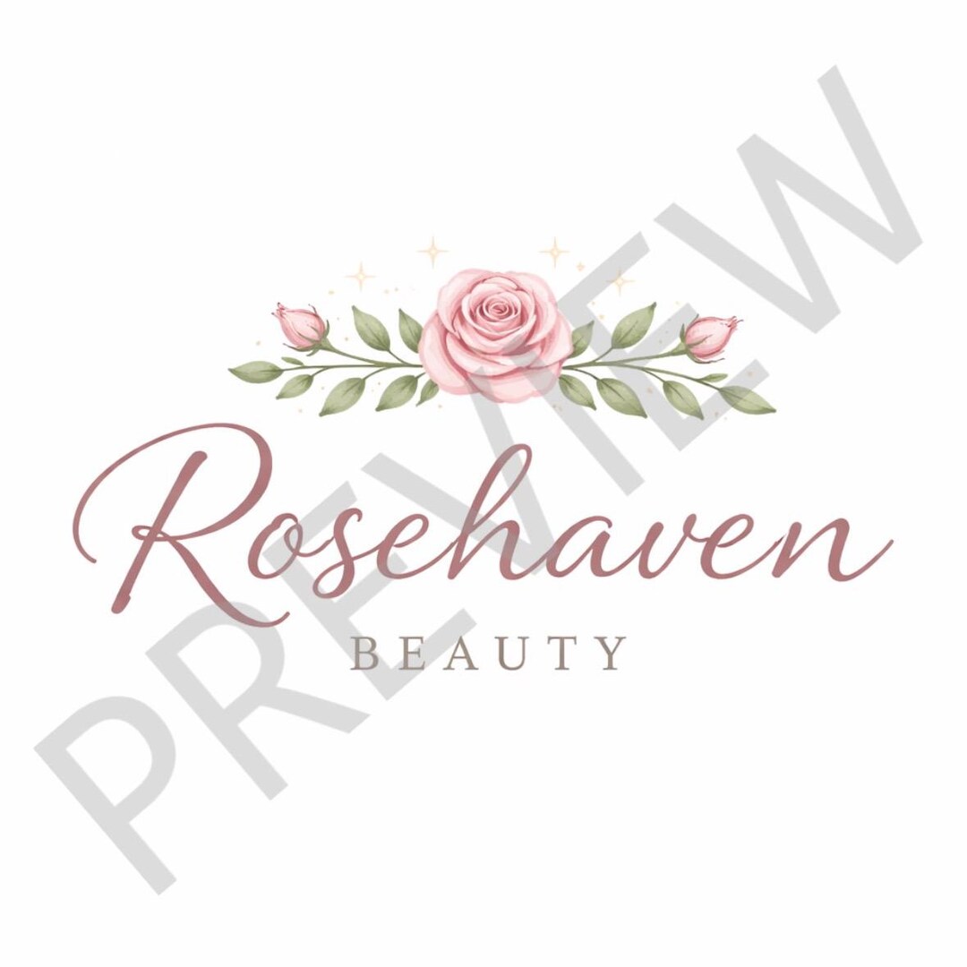 Rosehaven Beauty Logo – Feminine Floral Branding | Premade Beauty ...
