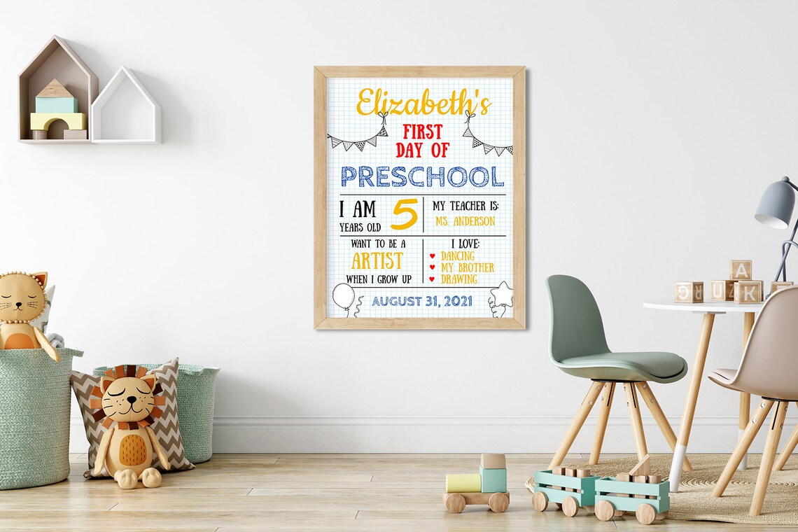 First Day of School Stats Sign, Printable Back to School Board ...