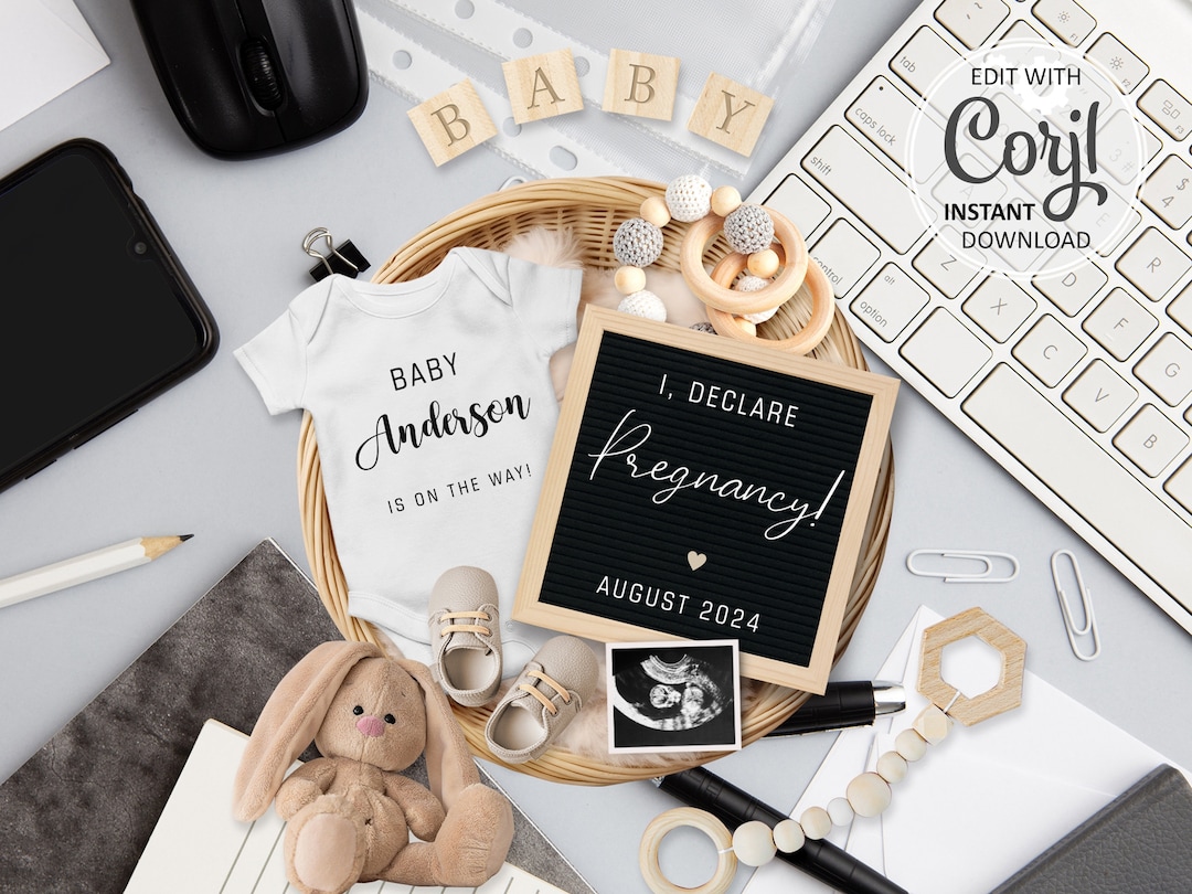 Office Pregnancy Announcement Digital, Office Baby Reveal Social Media ...