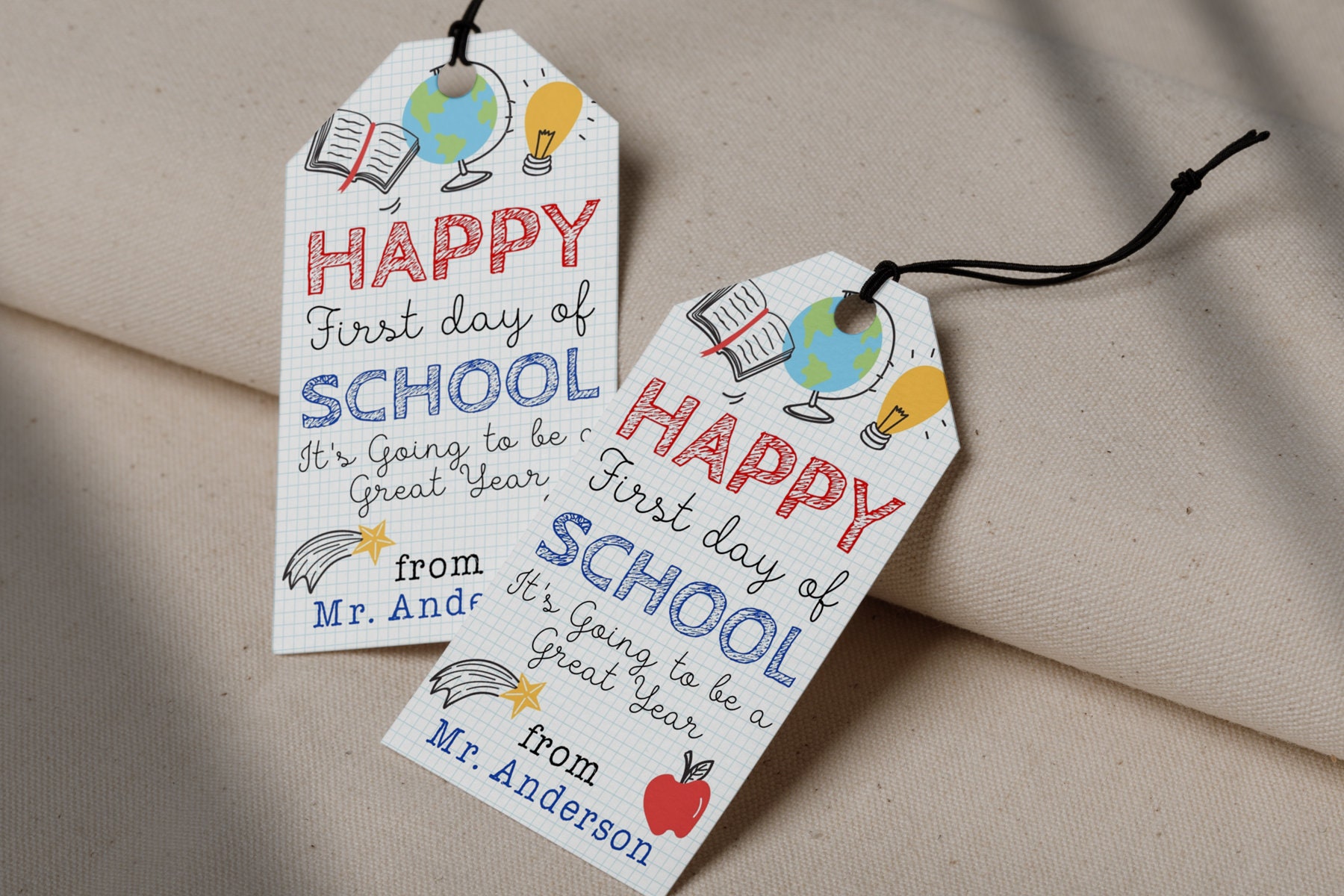 Back to School Gift Tag Template Printable First Day of - Etsy