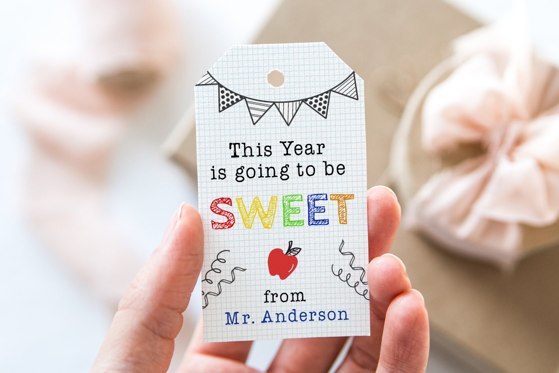 Back to School Gift Tag Template, Printable First Day of School Tag ...