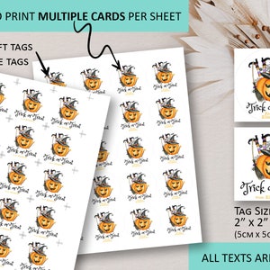 Editable Halloween Gift Tags Template, Printable Personalized Favor Tag ...