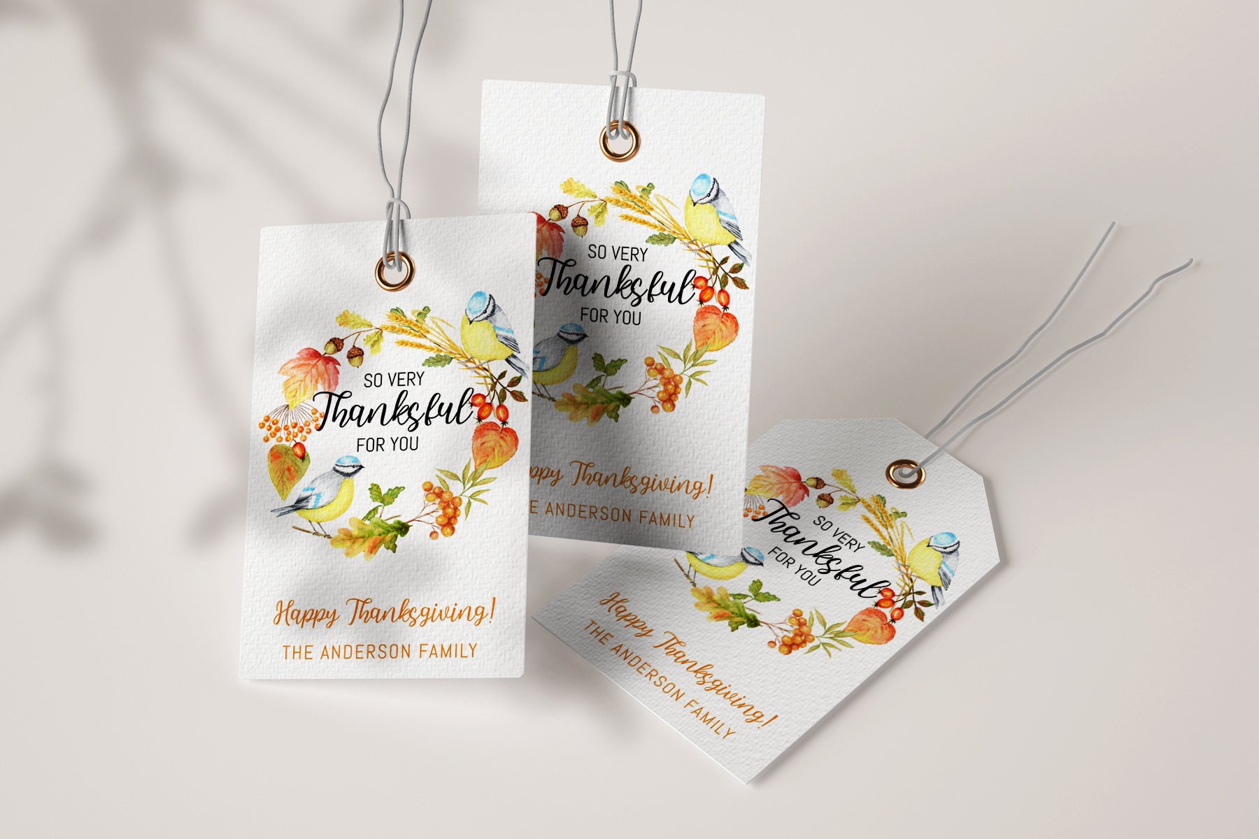 Fall Gift Tags Printable Template Thankful for You Favor Tag - Etsy