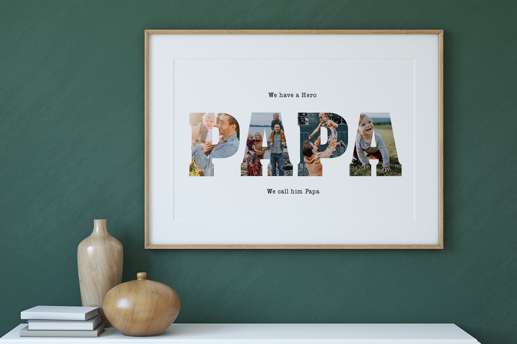 Papa Photo Collage, Editable Fathers Day Gift, Personalized Printable ...
