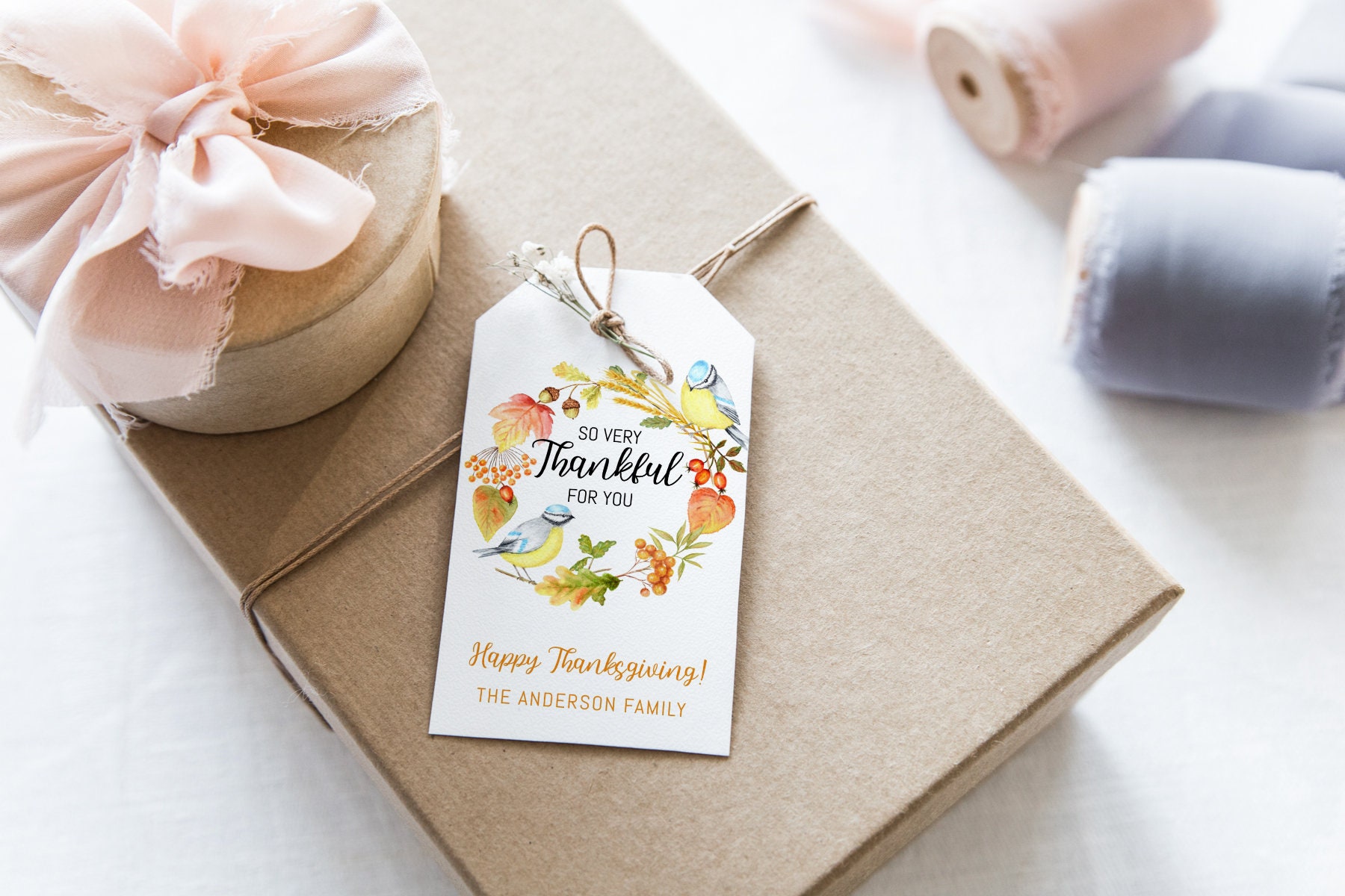 Fall Gift Tags Printable Template Thankful for You Favor Tag - Etsy
