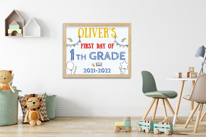Editable First Day of School Sign, Printable Back to School Poster ...