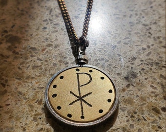 Gold Chi Rho Necklace - Etsy