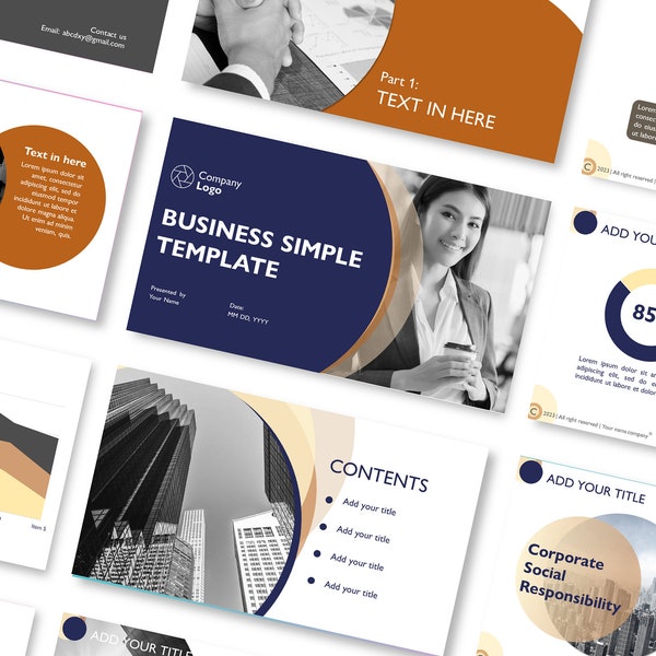 Minimal Color Style Business Powerpoint Template | Clean Business Pitch ...