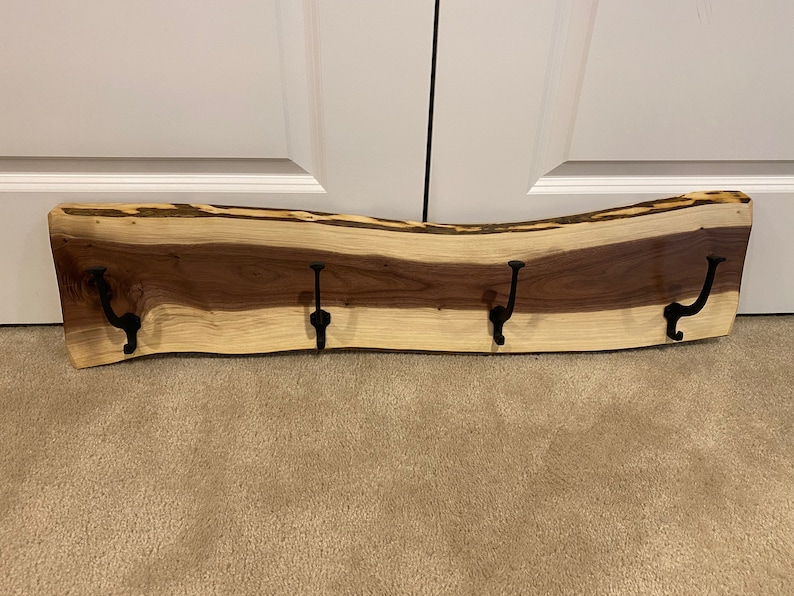 Live Edge Coat Rack - Etsy