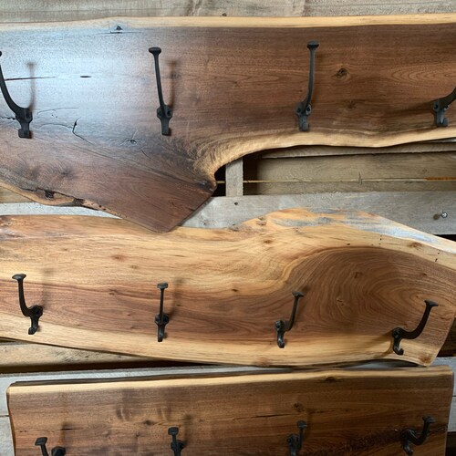 Live Edge Coat Rack - Etsy