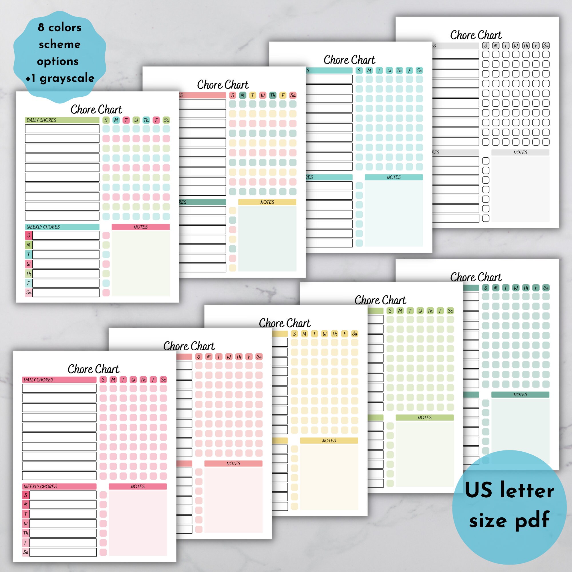 Kids Chore Chart Responsibility Chart Editable PDF Daily Routine ...