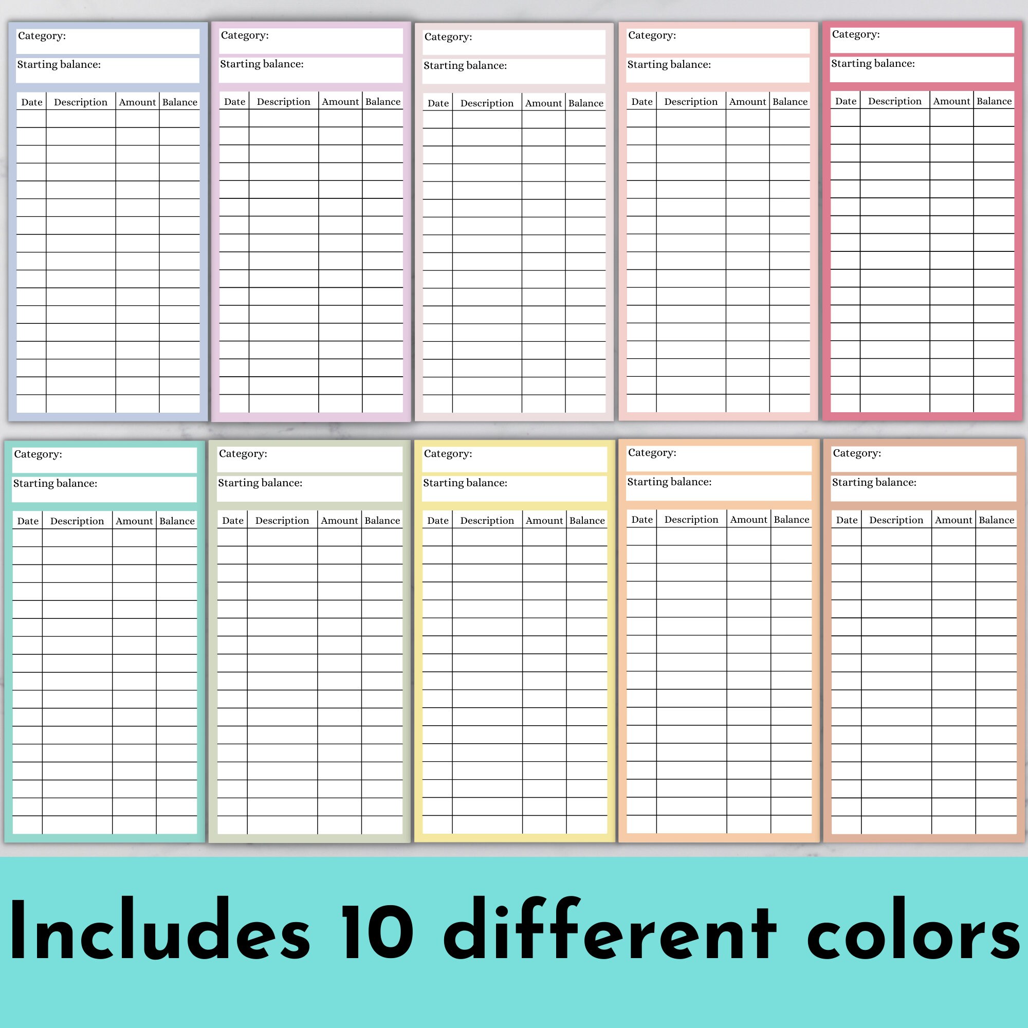 Cash Envelope Inserts Printable | Cash Envelope Tracker | Spending ...
