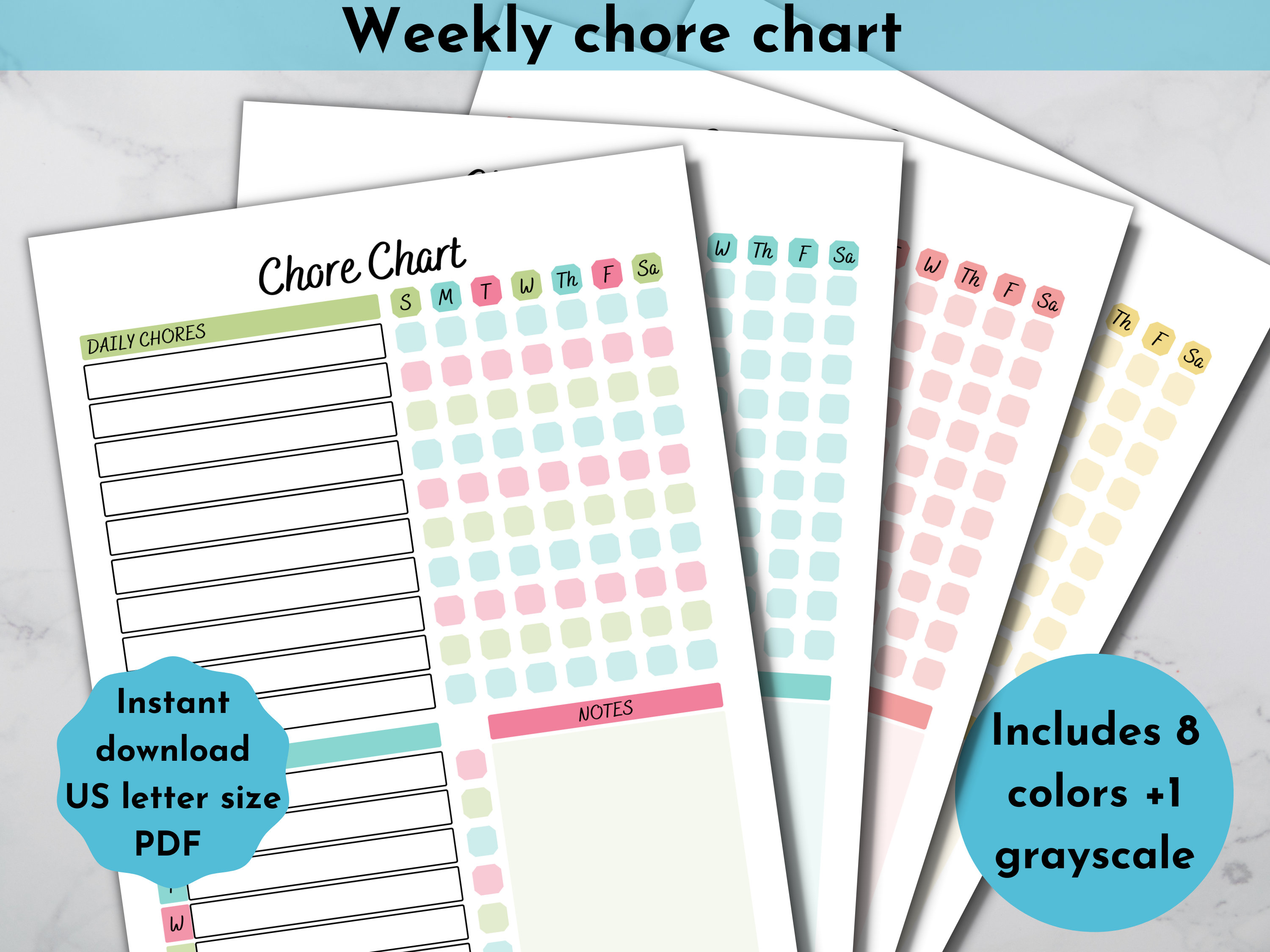 Kids Chore Chart Responsibility Chart Editable PDF Daily Routine ...
