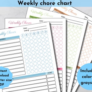 Kids Chore Chart Responsibility Chart Editable PDF Daily Routine ...