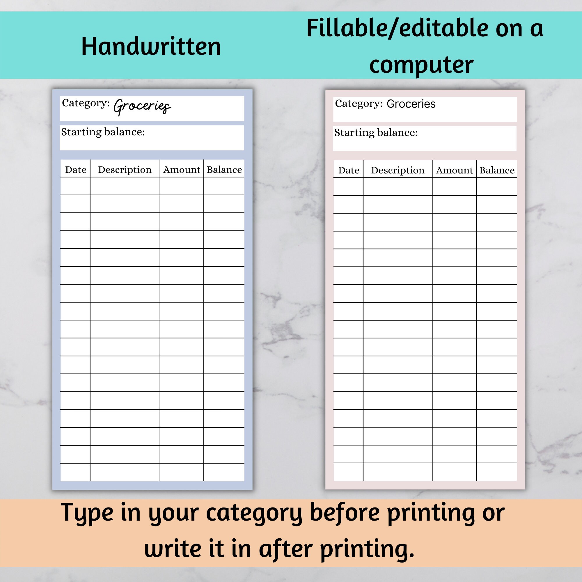 Cash Envelope Inserts Printable | Cash Envelope Tracker | Spending ...