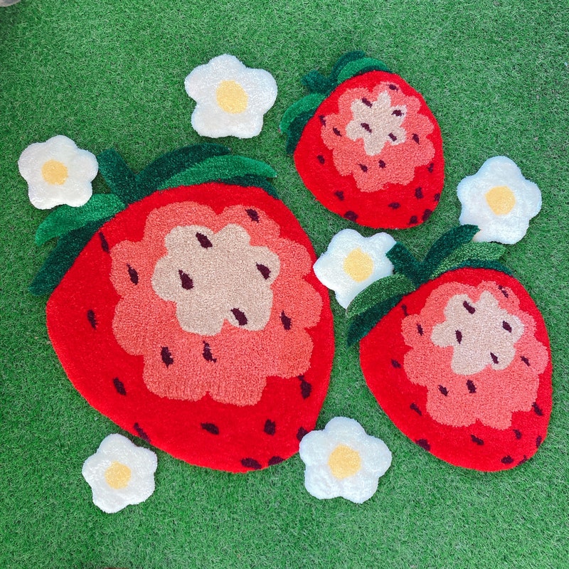 Strawberry Rug - Etsy