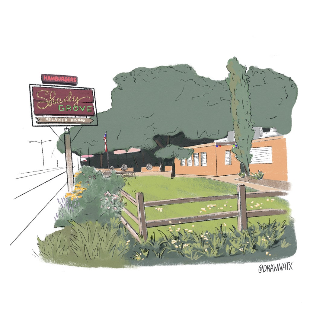 Shady Grove Austin Art Print - Etsy