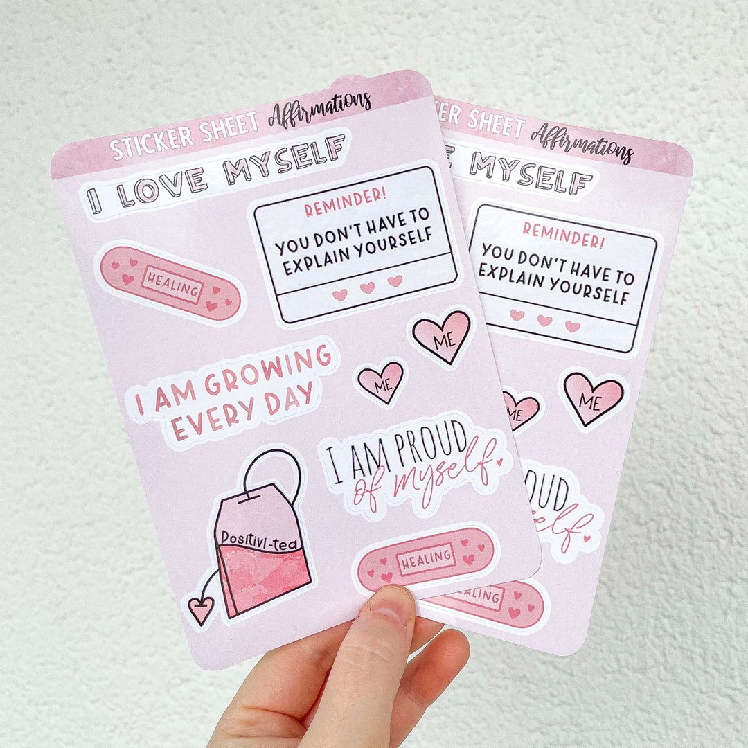 Sticker Sheet Mental Health Self Love Affirmations Sticker - Etsy