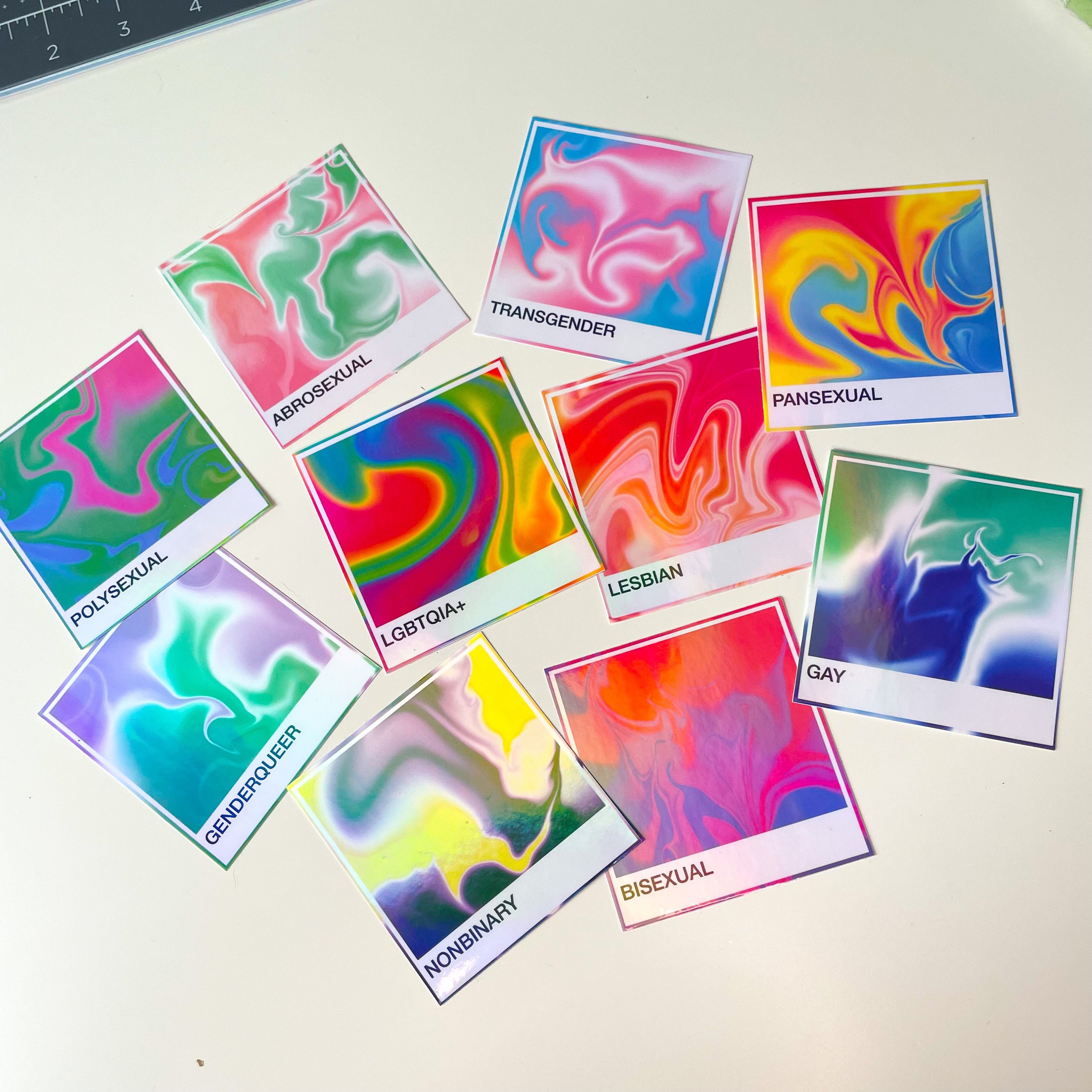 Sexualities Genders Lgbtq Pantone Polaroid Stickers - Etsy