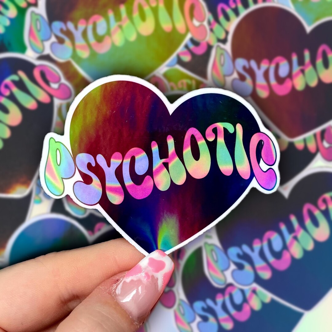 Psychotic Holographic Sticker Trippy - Etsy