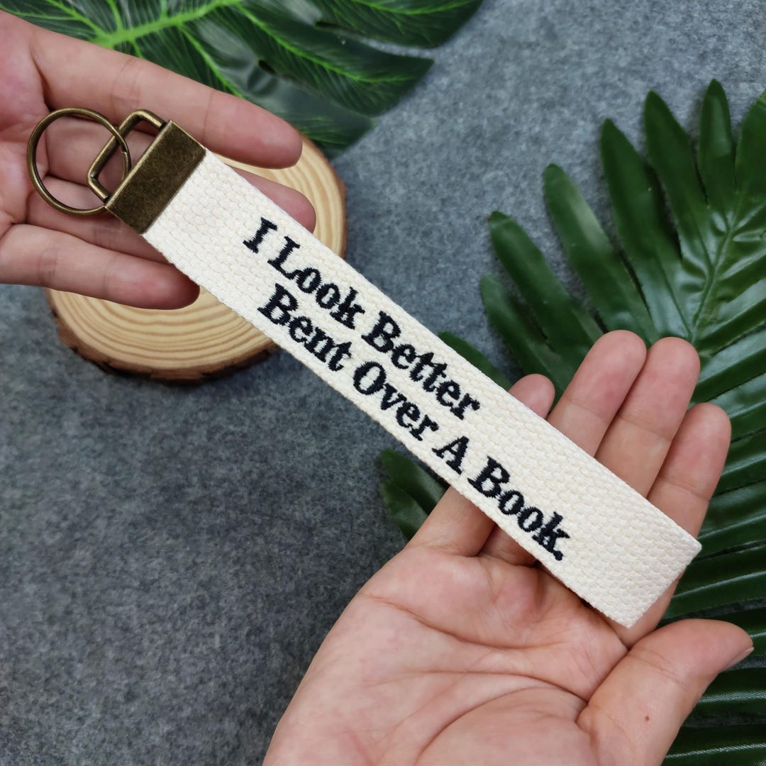 Embroidered Book Keychain: Funny Reader Gift - Etsy