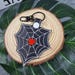 Spider Web Heart Embroidered Faux Leather Keychain, Spider Key Tag ...