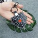 Spider Web Heart Embroidered Faux Leather Keychain, Spider Key Tag ...