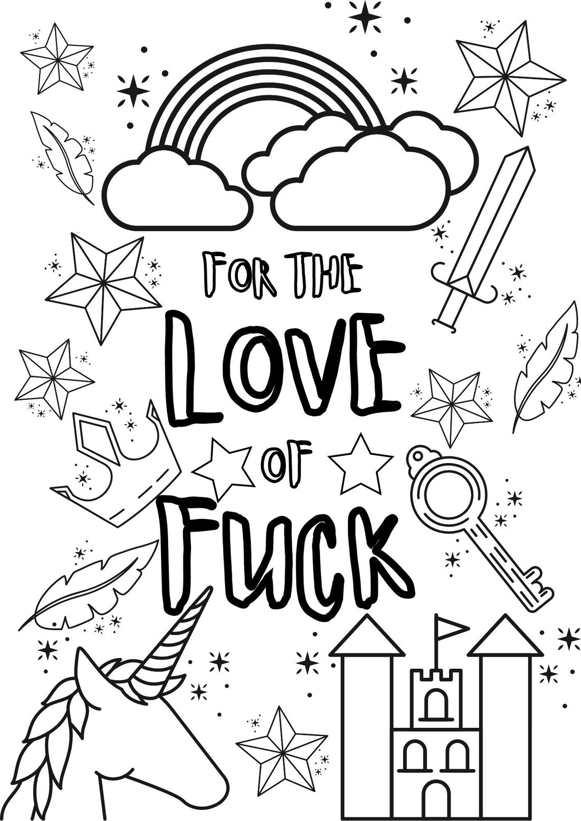 Adult Profanity Coloring In Pages Etsy