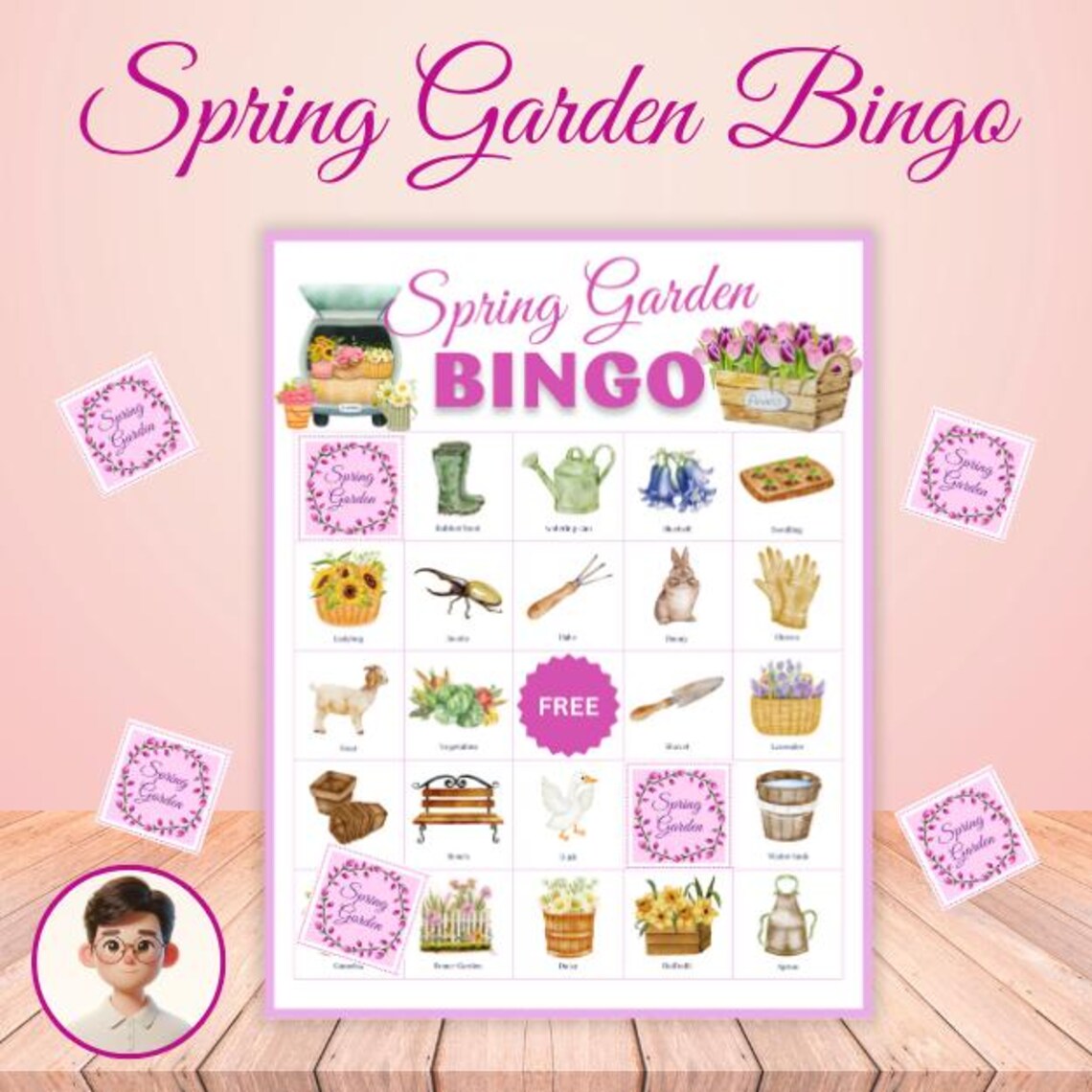 30 Printable Fun Spring Garden Bingo Game Activity for Kids & Family ...