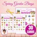 30 Printable Fun Spring Garden Bingo Game Activity for Kids & Family ...