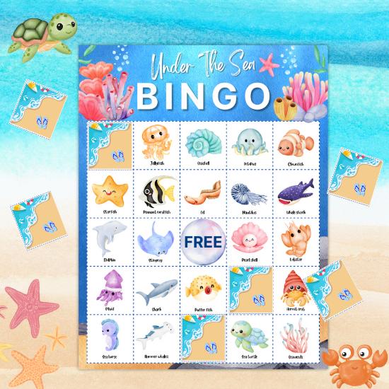Under the Sea Bingo Game: Ocean Animals, 30 Cards (printable) - Etsy