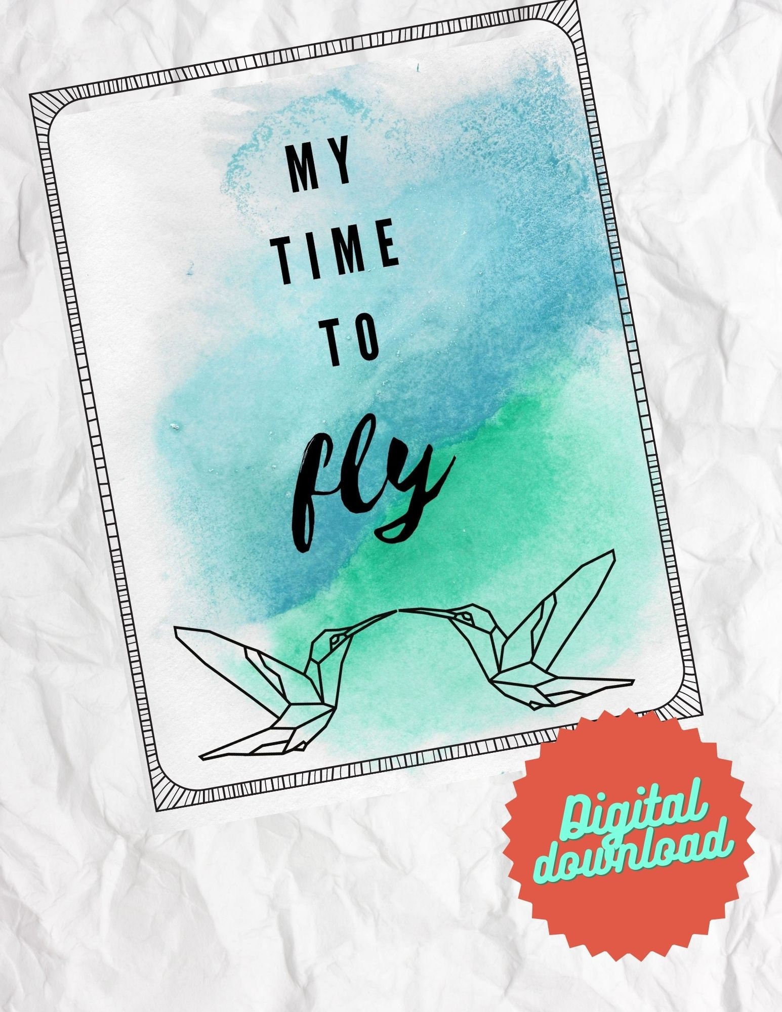 Printable Motivational Poster Instant Download My Time To Fly Art ...