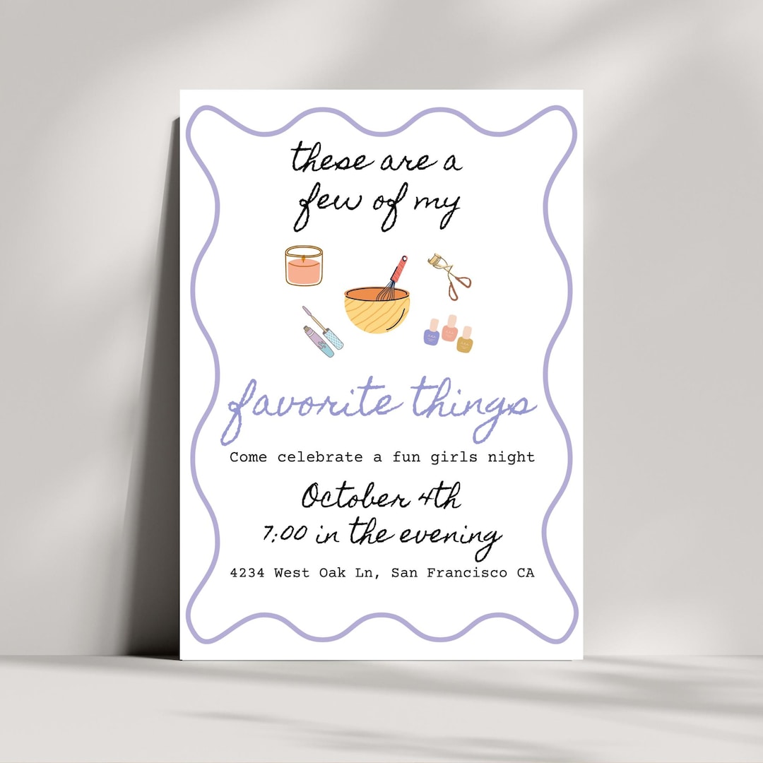 Favorite Things Party Invitation: Editable Printable (digital Download ...