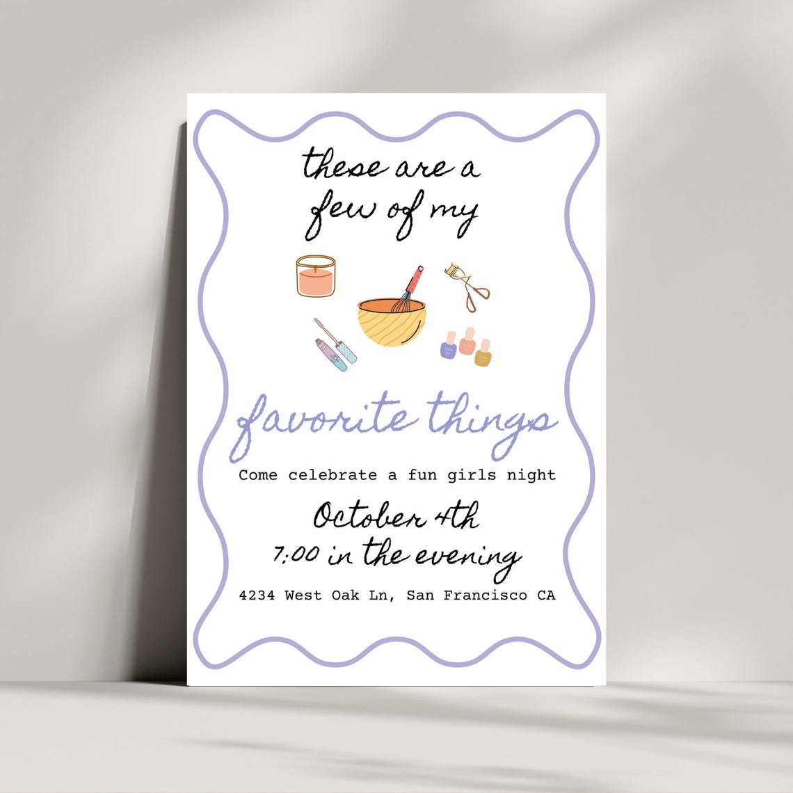 Favorite Things Party Invitation: Editable Printable (digital Download ...