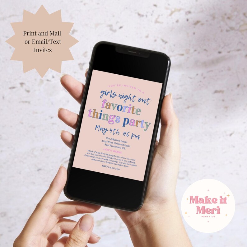 Girls Night Out Invitation: Favorite Things Party (printable) - Etsy