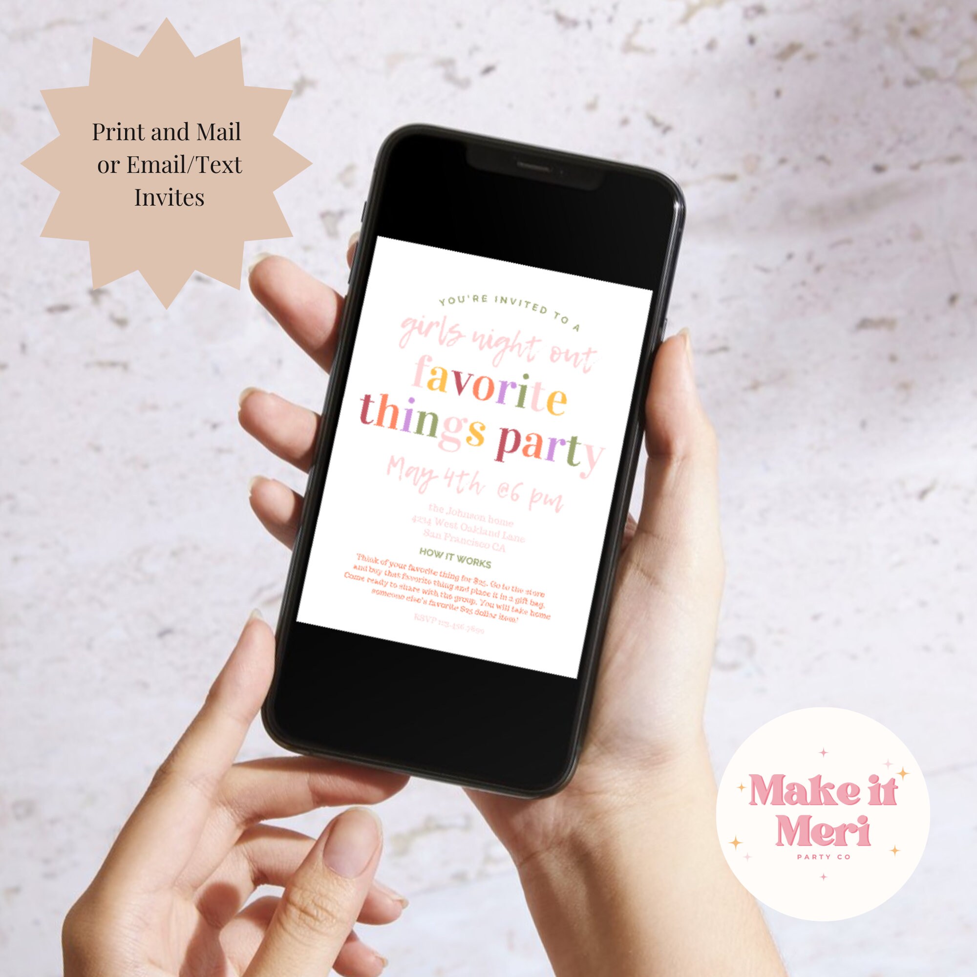 Girls Night Out Invitation: Favorite Things Party (printable) - Etsy