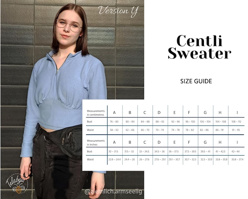 Centli Sweater Digital Sewing Pattern A4 US Letter and A0 - Etsy