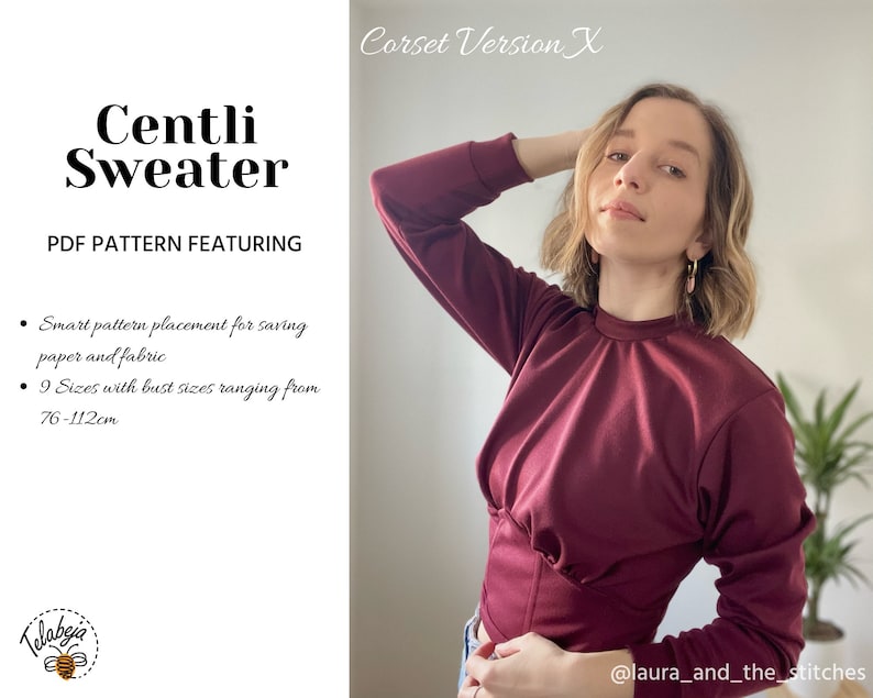 Centli Sweater Digital Sewing Pattern A4 US Letter and A0 - Etsy