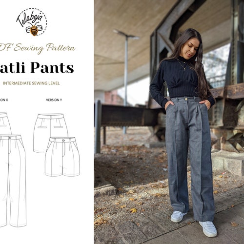 Double Pleated Pants PDF Sewing Pattern - Etsy