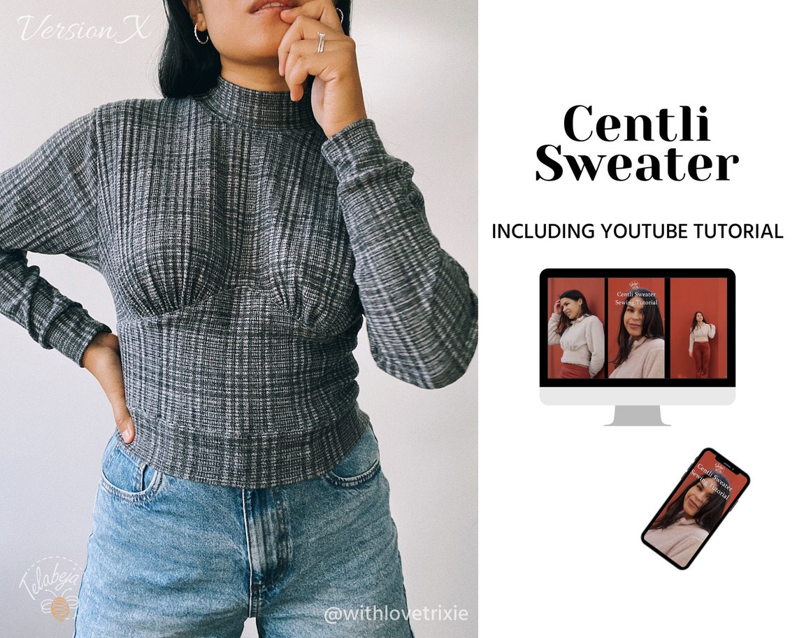 Centli Sweater Digital Sewing Pattern A4 US Letter and A0 - Etsy