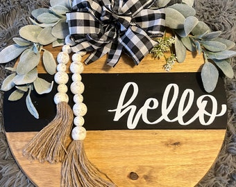 Spring Door Round Door Hanger Fence Tulips DIY - Etsy